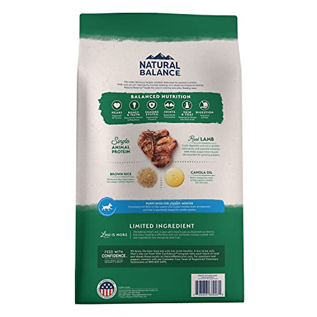 Natural Balance Limited Ingredient Puppy Dry Dog Food with Healthy Grains, Lamb & Brown Rice Recipe, 24 Pound (Pack of 1)