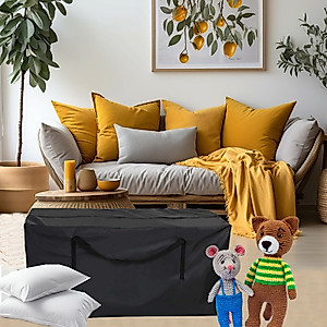 Aidetech Patio Furniture Cushions Storage Bag, 68" L x 30" W x 20" H Waterproof 420D Outdoor Patio Furniture Cover, Cushion Storage Bag for Clothes, Pillows, Christmas Tree with Zipper and Handles