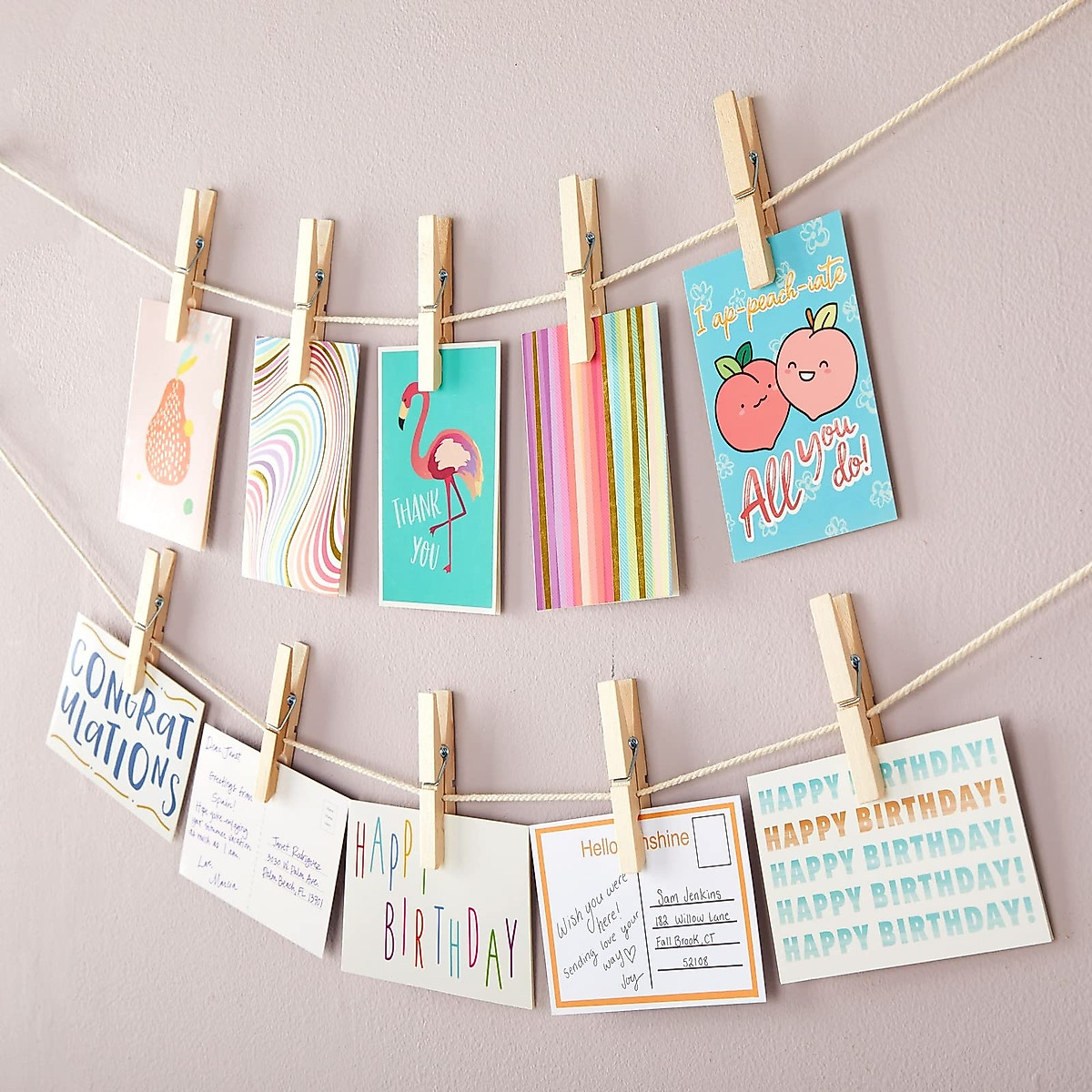 100-Pack Large Wooden Clothespins for Laundry, 4-Inch Heavy-Duty Wood Clips with Metal Springs for Hanging Clothes, Photo Displays, Arts and Crafts, Bulk (Brown)