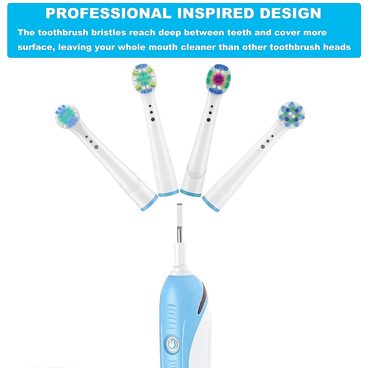 Replacement Brush Heads for Oral B Compatible Electric Toothbrush Heads, Including 4 Precision, 4 Floss, 4 Cross and 4 Whitening - 16 Variety Pack