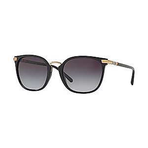 BURBERRY BE 4262 30018G Black Plastic Cat Eye Sunglasses Grey Classic Lens