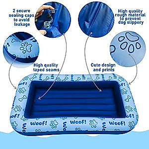 Schwimmer Dog Pool Float For Large Dogs - Dog Floats for Pool, Lake, River&Ocean - Dog Pool Floats for Small, Medium & Large Dogs - Durable & Thick Dog Float for Pets,Kids & Adults up to 220lbs - Blue