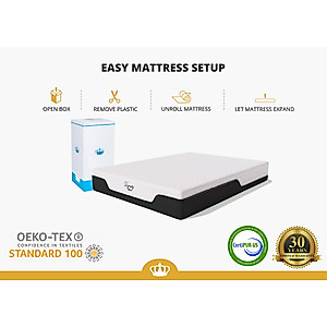 DynastyMattress King Mattress CoolBreeze 12 Inch Essential Gel Infused Memory Foam Bed Medium Firm Queen Size 60x80 (USA Made)