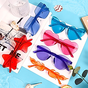 Pibupibu 12 Pack Fun Colored Rimless Party Glasses Bulk, Colorful Funny Sunglasses Set for Bachelor Party Favors