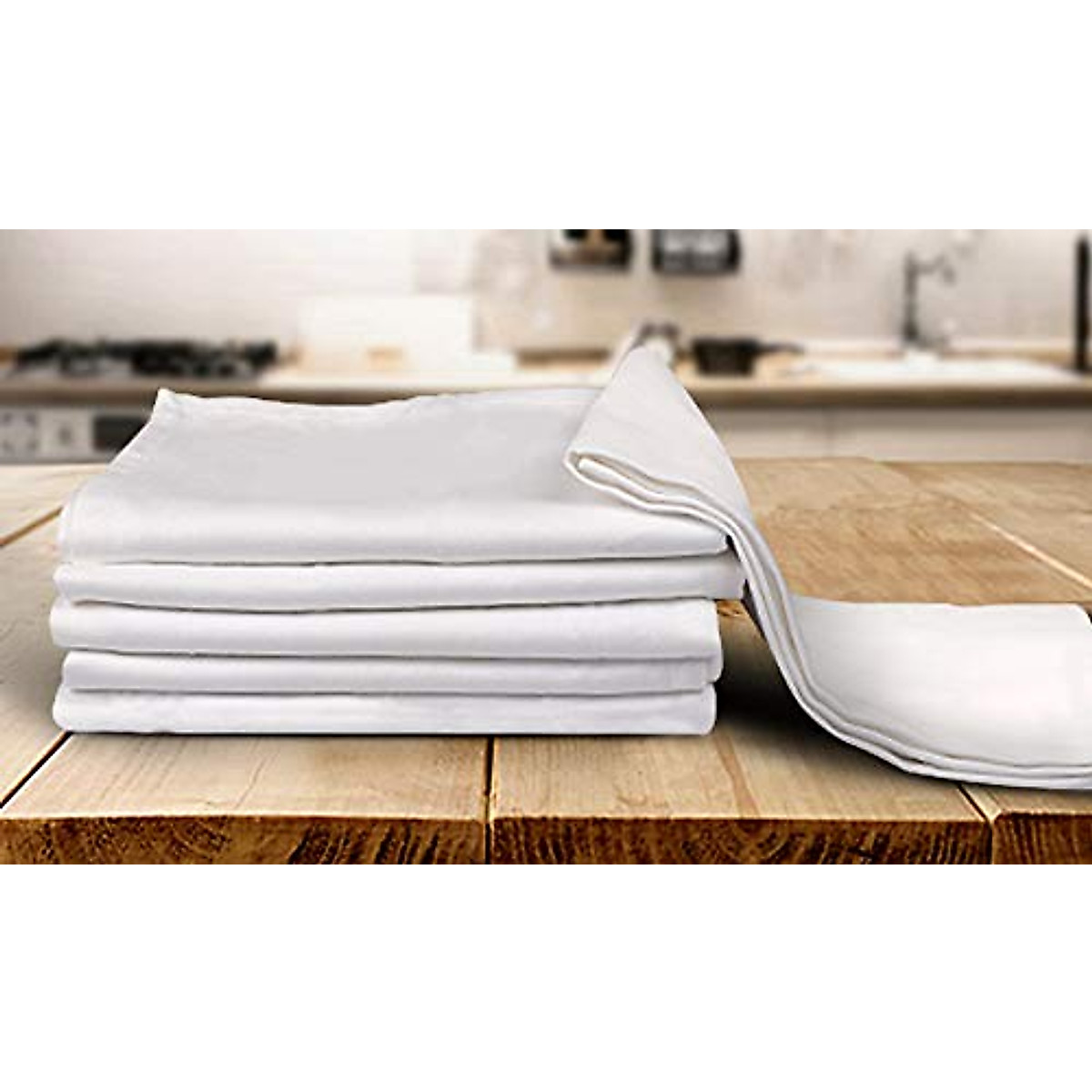 Urban Villa Kitchen Towels Premium Quality 100% Cotton Solid Kitchen Towels Set of 6 Ultra Soft Size 20X30 Inches White Color Kitchen Towel Highly Absorbent Kitchen Towels