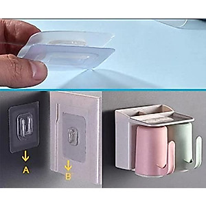 Demall 10pcs Double-Sided Adhesive Wall Hooks Snap Fastener Hanger Strong Transparent Hooks Suction Cup Sucker Wall Storage Holder for Kitchen Bathroo