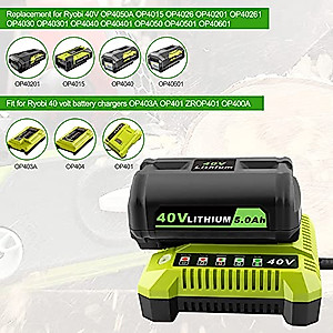 ADVNOVO 40V 5.0Ah Lithium-Ion OP4050A Battery Compatible with Ryobi 40V Battery OP4015 OP4026 OP40201 OP40261 OP4030 OP40301 OP4040 OP4050 OP40501 OP40601