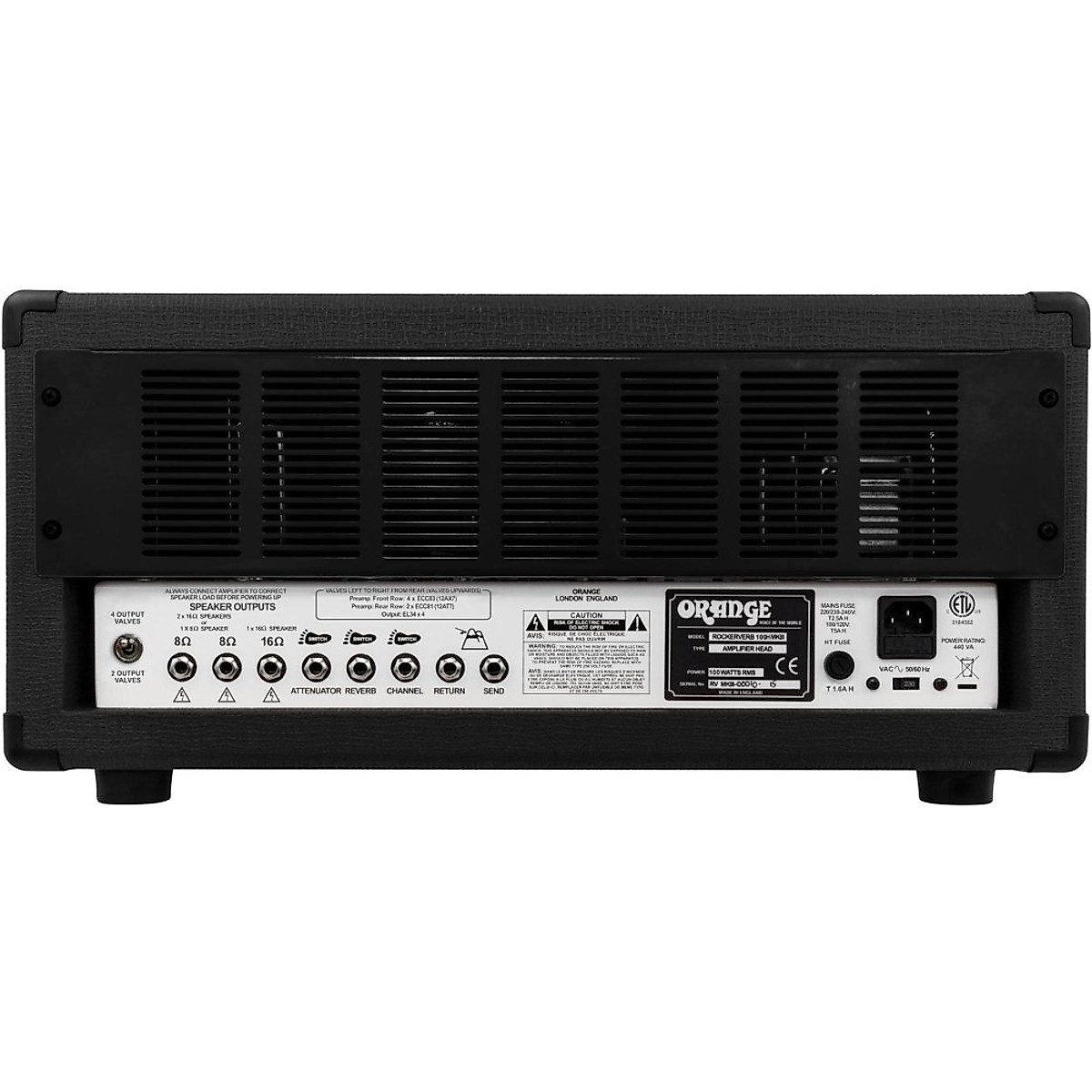 Orange Rockerverb 100 MKIII - 100-Watt 2-Channel Tube Head - Black