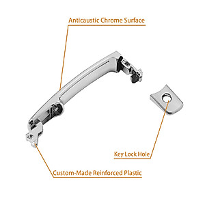 Exterior Chrome Door Handle Front Left Driver Side with Keyhole | Without Smart Key | for 2003-2008 Infiniti FX35 FX45, 2003-2007 Nissan Murano, 2008-2013 Rogue | Replaces# 80640-CA012, 80640CA012