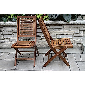 Folding Eucalyptus Side Chair Fully Assembled, 2 pack