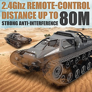RACENT RC Tank 1:12 Scale All Terrain Remote Control Cars for Adults Monster Truck Remote Control Crawler RC Car 2.4Ghz High Speed RC Trucks with 2 Batteries Toy Gifts for Kids & Adult