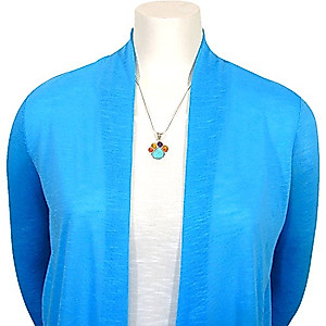 Dog Paw Pendant Necklace 925 Sterling Silver Genuine Turquoise & Gemstones (20", Multi)