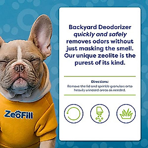 Zeofill Backyard Deodorizer – Eliminates Pet Urine Odors on Potty Patches, Artificial Turf, Grass, Lawns, Patios, Concrete & Playgrounds | Dog, Cat Litter Box Odor Eliminator & Freshener | 8 lbs.