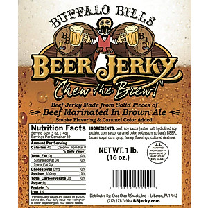 Buffalo Bills 16oz Premium Beer Jerky Pieces (beef jerky marinated in Honey Brown Ale)