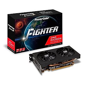 PowerColor Fighter AMD Radeon RX 6500 XT Gaming Graphics Card with 4GB GDDR6 Memory