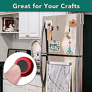 TRYMAG Small Magnets for Crafts with Adhesive Backing, 5 Different Size, 50Pcs Strong Round Circle Magnets Ceramic Industrial Magnets, Flat Ferrite Craft Magnets for Refrigerator, Button, Hobbies