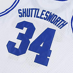 TUEIKGU Jesus Shuttlesworth Basketball Jersey #34 Lincoln High School Basketball Jersey for Men (White, X-Large)
