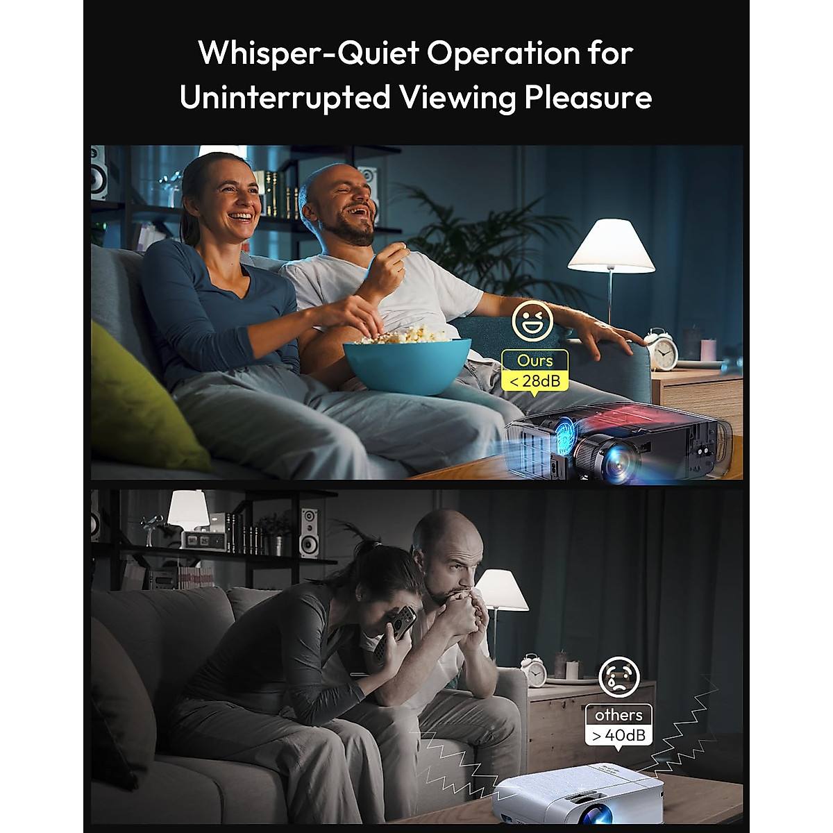 1000ANSI/13000Lm Outdoor Projector in Daylight,4K Smart Projector Apps Steaming Video, Ultra HD Home Theater Movie Projector 5G WiFi Bluetooth for iPhone Laptop,Android 9.0,2+16G Memory,LAN,HDMI USB