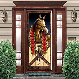 Beistle 2 Piece Indoor / Outdoor Plastic Horse Racing Door Covers For Derby Day Party Supplies