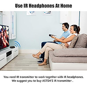 ASTSH IR Headphones 2 Channel Kids Wireless Headphones with Travelling Bag for Universal Rear Entertainment System Kids Headphones for Headrest DVD Players Car Video Devices