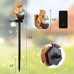 2 Pcs Solar Squirrel Garden Lights Animal Outdoor Waterproof Decorative Hedgehog Pathway Lights Outdoor Landscape Path Lights Waterproof Garden Decor Solar Garden Light Yard (Squirrel)