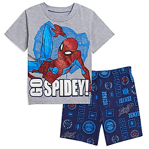 Marvel Spider-Man Toddler Boys T-Shirt and Shorts Outfit Set Gray/Blue 4T