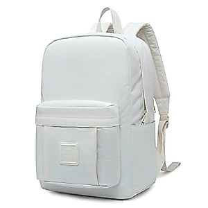 HotStyle 599s Simple Backpack, Classic Bookbag with Multi Pockets, Durable for School & Travel, Beige
