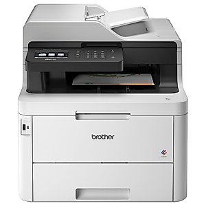 Brother Color MFC-L3770CDW Digital All-in-One Wireless Laser Printer, White - Print Copy Scan Fax - 3.7" Touch, 25 ppm, 2400 x 600 dpi, Auto Duplex Printing, 50-Sheet ADF, Ethernet, NFC, Tillsiy Cable