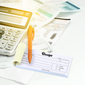 Ioffersuper 6 pcs Receipt Book,6 x 2.8 Inch, Carbon Duplicate Copies Receipt Book, Money/Rent Receipt Book, Cute Handheld Duplicate Copy Order Form for Craft Boutique Business (50 Sets per Book)