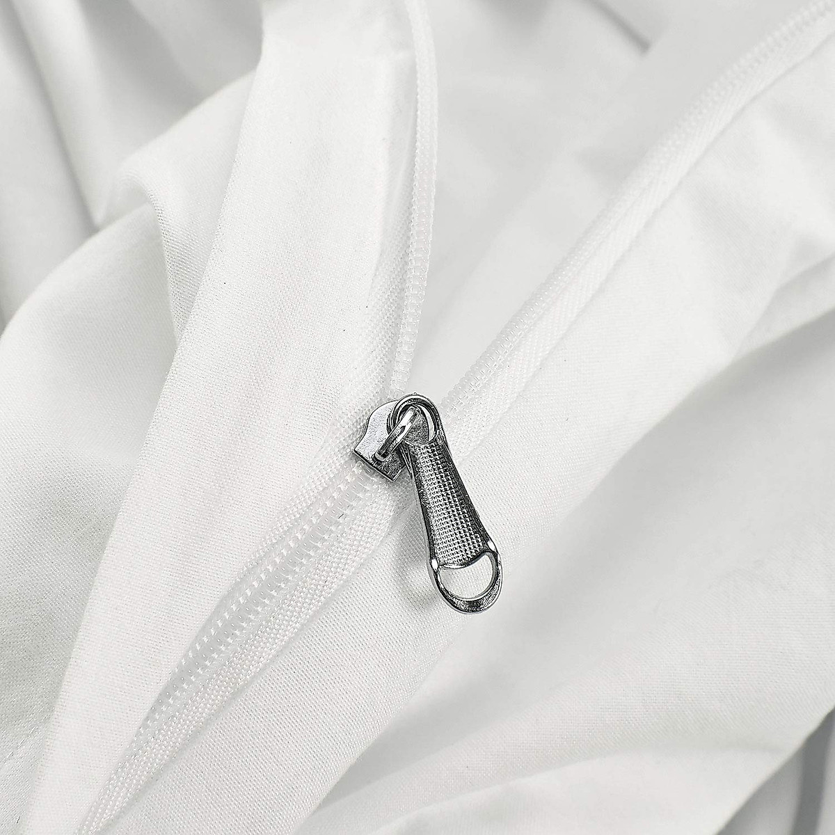 VEEYOO Twin Duvet Cover - Washed Microfiber Comforter Cover with Zipper Closure, Ultra Soft Hypoallergenic 3 Piece White Duvet Cover Sets (1 Duvet Cover, 1 Pillow Sham)