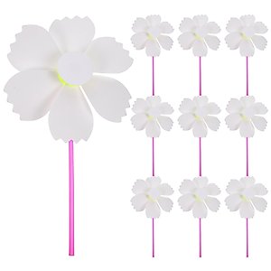 Wakauto 10pcs DIY Pinwheels Craft for Handmade White Blank Paper Pinwheels Making Craft Painting Party Favors for Home Crafting,Craft Group Activities