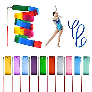 20 PCS 6. 6Ft Gymnastics Ribbon Multi-Colored Dance Ribbon Streamers for Kids Art Dance