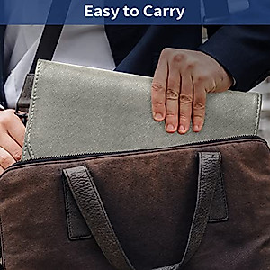 Sooez 24 Pockets Accordion File Organizer, Letter Size, Durable Leather Expanding File Folder, Paper Bill Tax Receipt Organizer, Large Capacity Document Holder with Blank Labels, Light Gray
