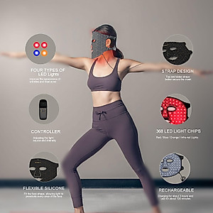 Avorla Beauty LED mask - Infrared light therapy led facial light Photons Facial Skin Care Wrinkle reduce anti-acne facial light