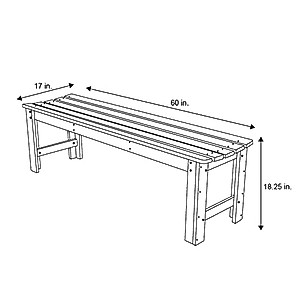 Shine Company 4205N 5 Ft. Backless Wood Outdoor Garden Bench – Natural