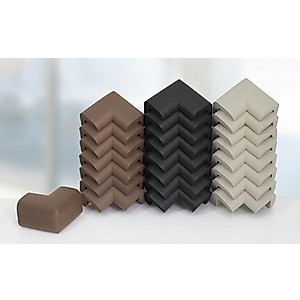 KidKusion Corner Cushion | Made in USA | Brown | 8 Pack | Furniture and Corner Protector