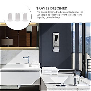 Yardwe Serving Tray 3pcs soap Dispenser Tray Hand Gel Dispenser Holder Laundry drip Trays Spray Drip Tray Hand soap Dispenser Wall Laundry Stand Soap Catch Tray Leakproof White abs