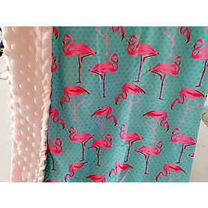 Baby Blanket Super Soft Minky Blanket with Double Layer Dotted Backing Pink Flamingo Security Blanket for Newborns Nursery Stroller Receiving Toddlers Crib Bedding for Boy or Girl(30 x 47 Inch)