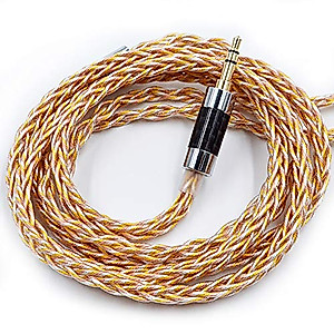KZ Gold Silver and Copper Mixed (784 cores) Upgrade Cable, HiFi Audio 0.75MM 2PIN Replacement IEM Earbuds Wire Compatible with C PIN Headphone