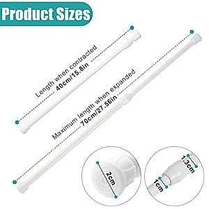 KUANVE 6 Pcs Window Security Bars, Adjustable Sliding Glass Door Bar Sliding Door Security Bar Window Safety Lock Bar with Rubber Tips for Children Home, Extends from 15.8-27.6 Inch, Black & White