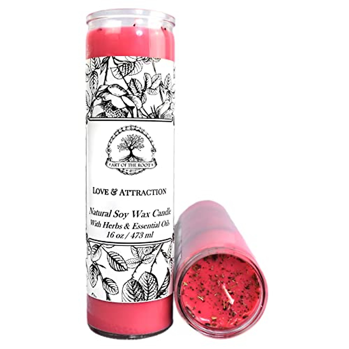 Love & Attraction 7 Day Soy Spell Candle by Art of the Root | Handmade, Natural Soy Wax | Metaphysical, Wiccan, Pagan, Conjure & Magick | Relationships, Marriage Proposals & Commitment Rituals