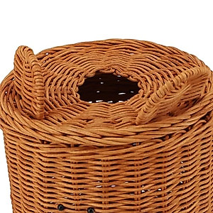 Atyhao Cute Bear Tissue Box Cover Rattan Holder with Lid, Round Easy Maintenance Dispenser, Versatile Decor, Photography Prop for Kids Rooms, Tables