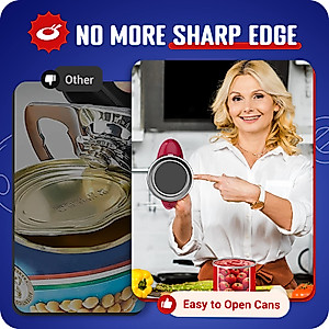 Electric Can Opener, Hand Free Can Opener Easy Open Any Can Sizes with Smooth Edge, Food-Safe Portable Battery Operated Electric Can Openers, Kitchen Gadget Gift for Kitchen, Seniors, Chef, Arthritis