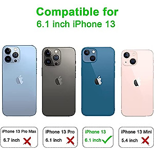 Lugege Compatible with iPhone 13 Case Wallet Flip Folio Case [Kickstand] with RFID Blocking Card Holders [Shockproof] and Wrist Strap Phone Cover Black