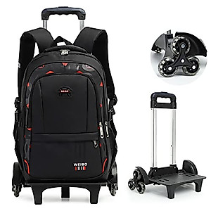 ZHANAO Rolling Backpack for Kids Luggage BookBag with Wheels Middle School Trolley Bag Wheeled Travel Backpack for Girls & Boys