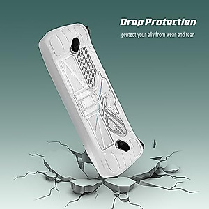 MES MERRY Kickstand Case for 2023 ASUS ROG Ally Handheld, ROG Ally 7 Accessories Protective Cover Grip with Stand (Clear White)