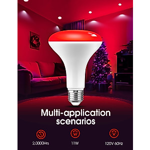 L LOHAS LED Christmas Flood Light Bulbs, [2 Pack], Red Green LED BR30 Flood Light Indoor 65W Equivalent, 11 Watt Colored Can Light Bulbs E26, for New Year, Home Lighting, Holiday Party Decoration