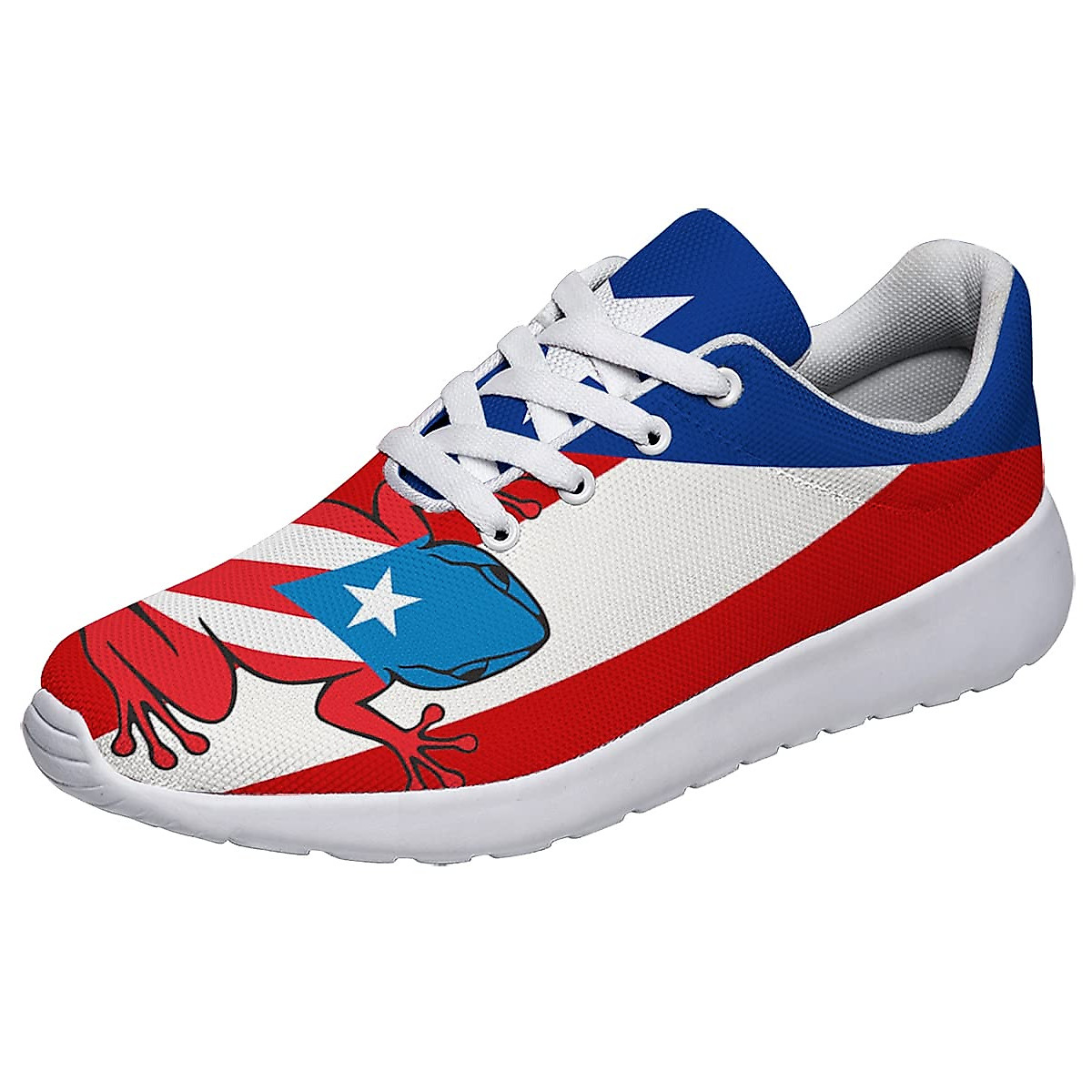 Men's Women's Puerto Rico Sneakers Fashion Casual Slip on Walking Shoes Lightweight Breathable Puerto Rican Running Sneaker White Size 6