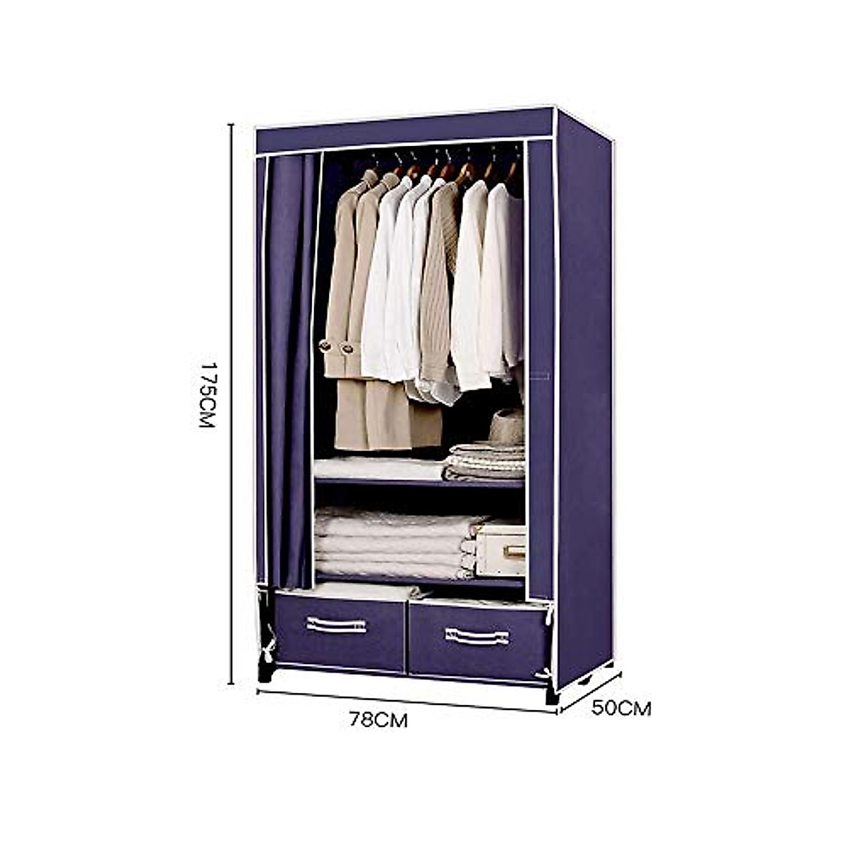 IULJH Cloth Wardrobe Furniture Storage Cabinet Fabric Closet Folding Non Woven Portable Waterproof Reinforcement Dustproof Bedroom