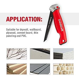Goldblatt Folding Drywall / Sheetrock Saw, Jab / Hand Saw with Soft Grip Handle, for Wallboard, Plywood and PVC